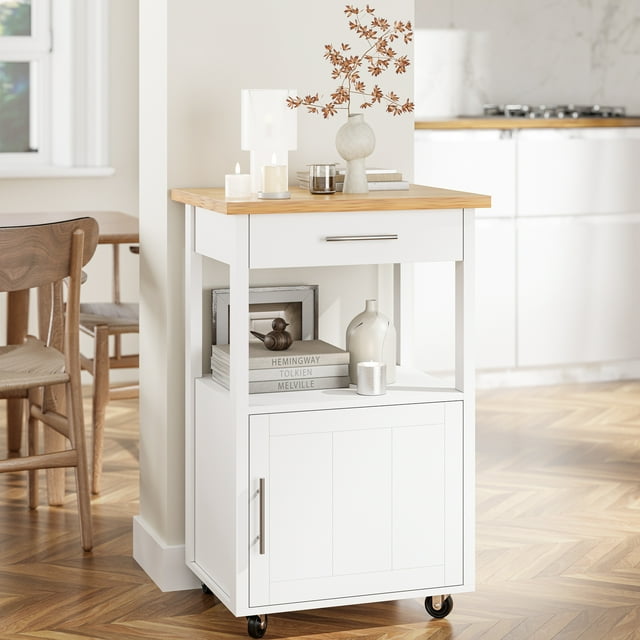 Walsunny Kitchen Island on Wheels with Storage, Kitchen Cart with ...