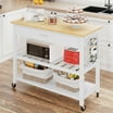 Industrial-Style Rolling Buffet Carts - White - Walmart.com