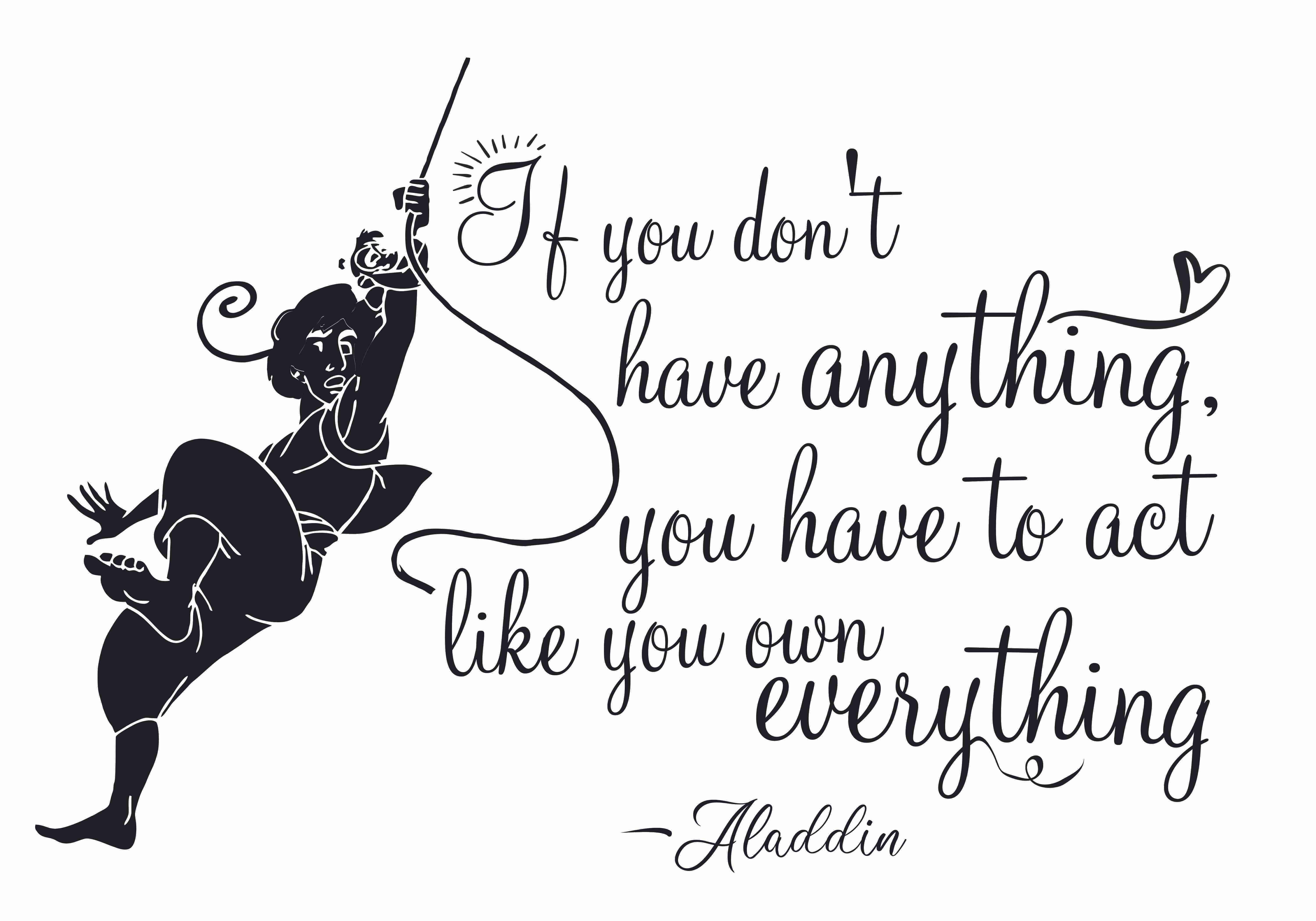 Walt Disney Aladdin Wall Art Decal Quotes - If You Don't Have Anything ...