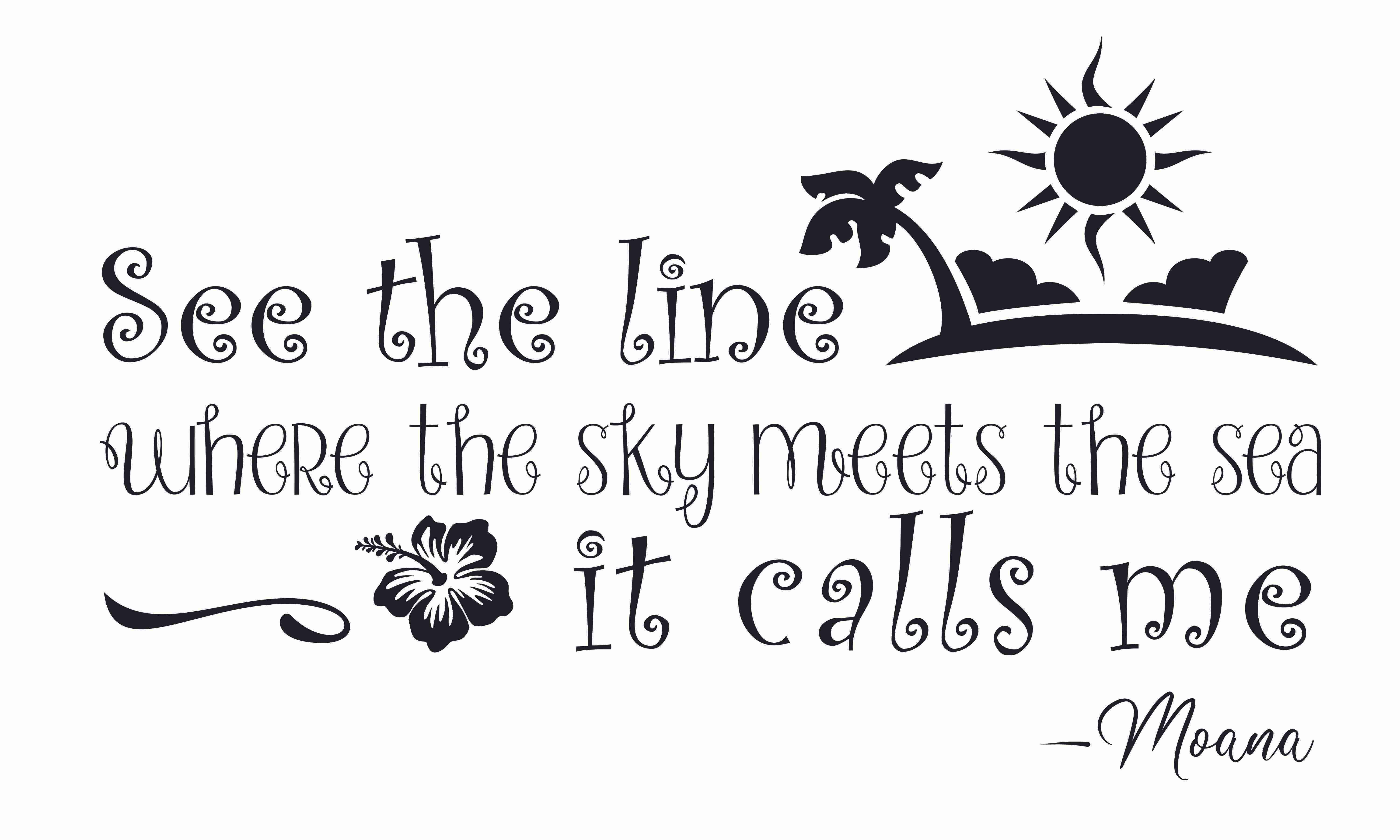 Walt Disney Moana Movie Vinyl Adhesive Wall Lettering Decal Quotes ...