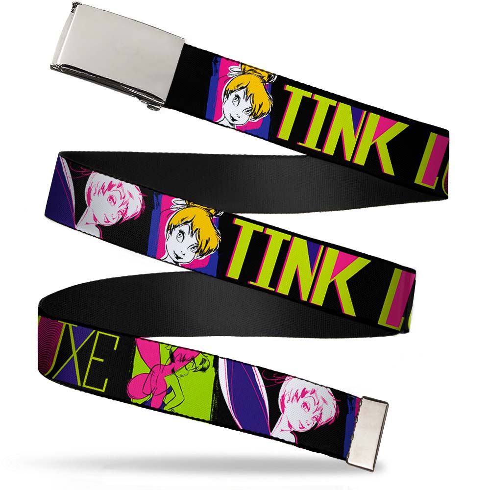 Disney Belt, Flip Web Belt Tinker Bell Luxe Sketch Black Multi Neon, 1. ...