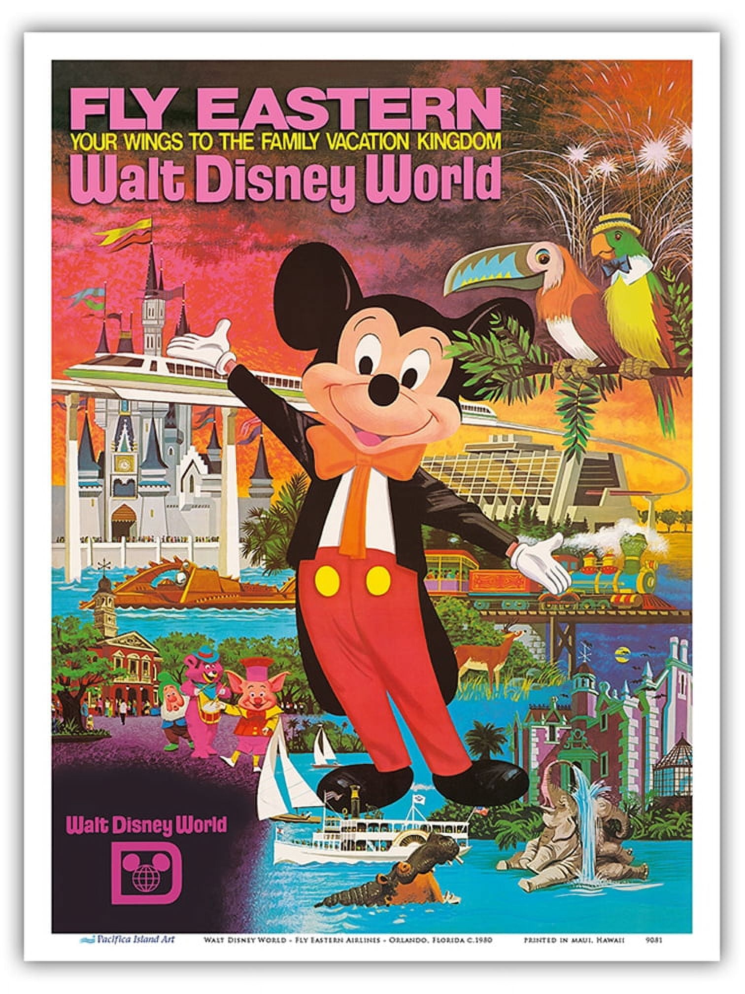 Walt Disney World - Fly Eastern Air Lines - Orlando Florida - Vintage ...