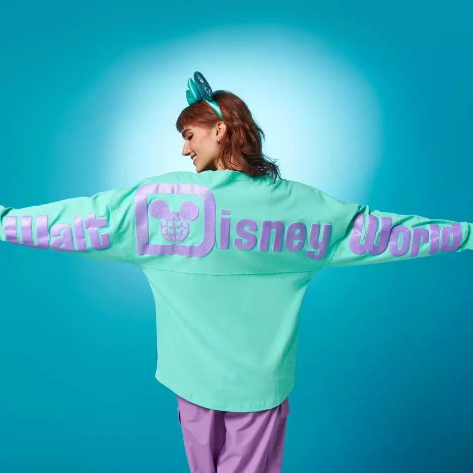 Walt Disney World Parks Teal Blue Purple Spirit Jersey Glitter Adult ...