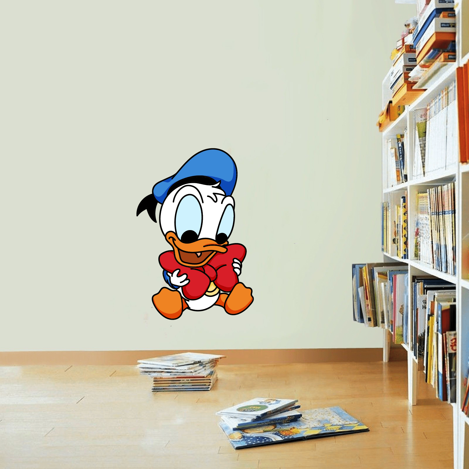 Walt StickerDecal Cartoon Character Young Donald Duck Holding A Red ...