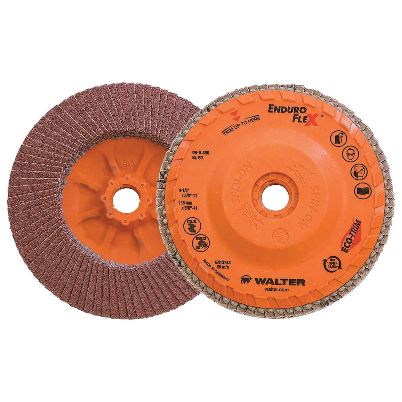 Walter 06B456 Abrasive Flap Disc [Pack of 10] 60 Grit, 4-1/2 in ...