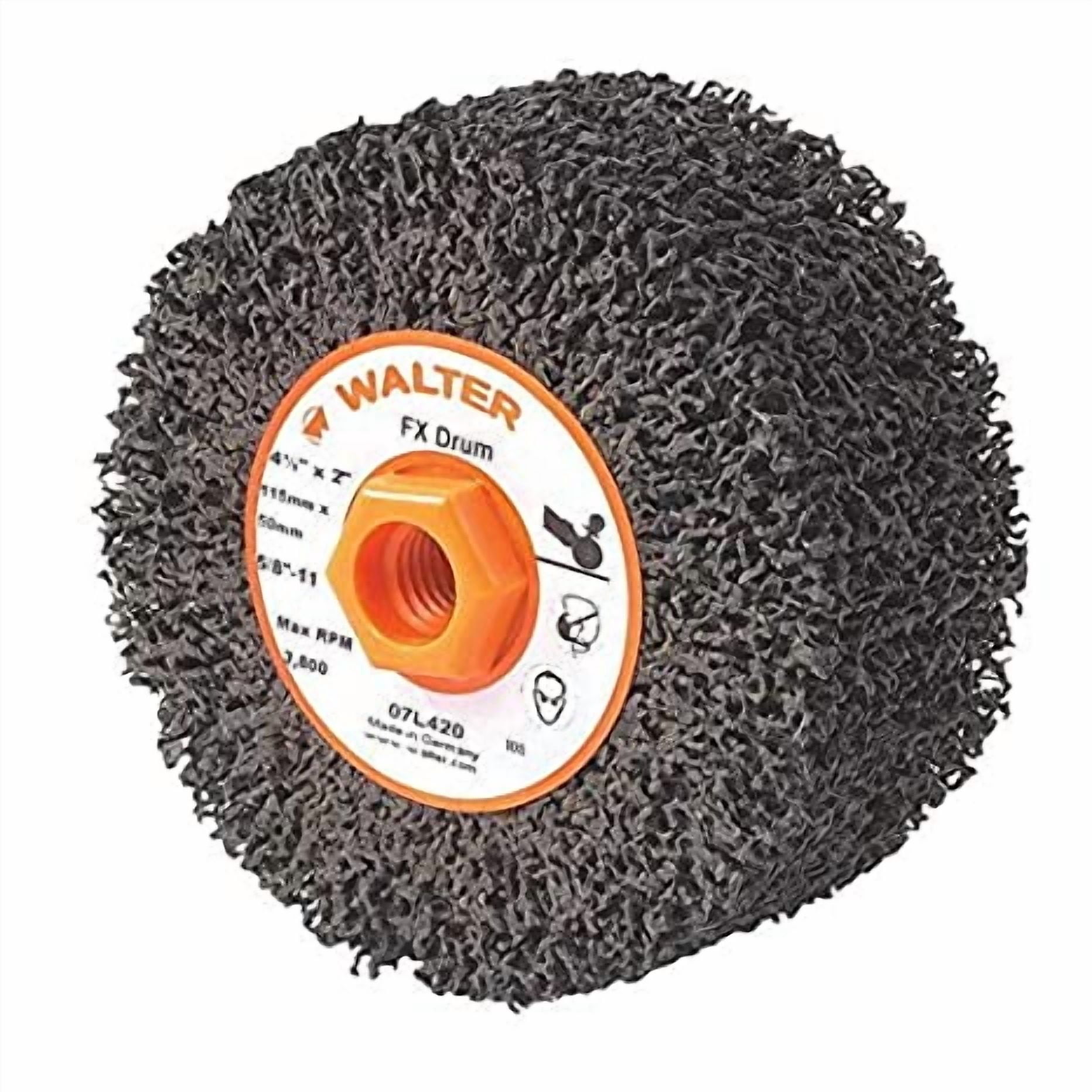 Walter 07L420 FX Finishing Flap Drum 4-1/2" Dia. x 2" Width x 5/8-11 ...