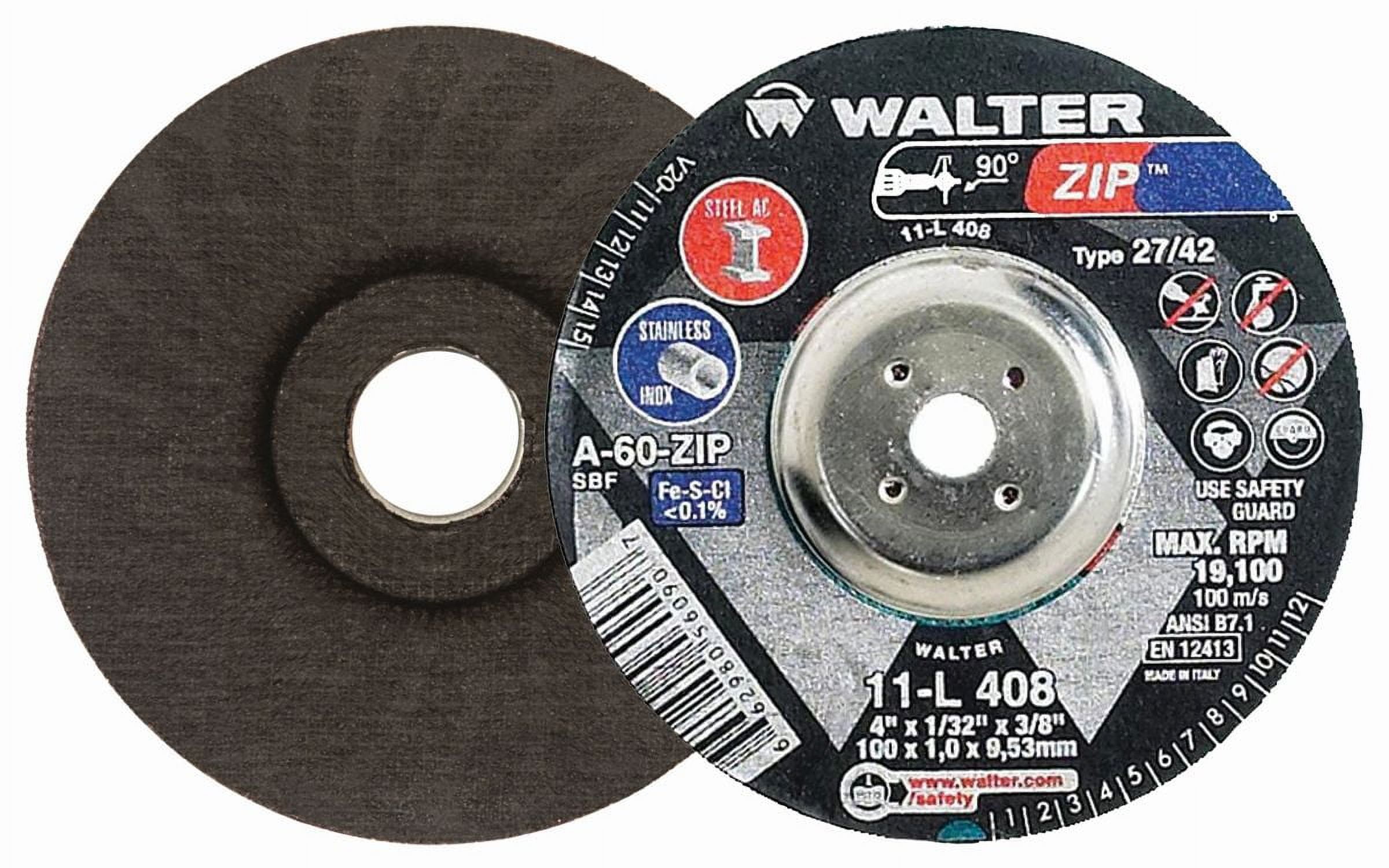 Walter 11L408 Zip Cut Off Wheel 4" x 1/32" x 3/8" Arbor Type 27 ...