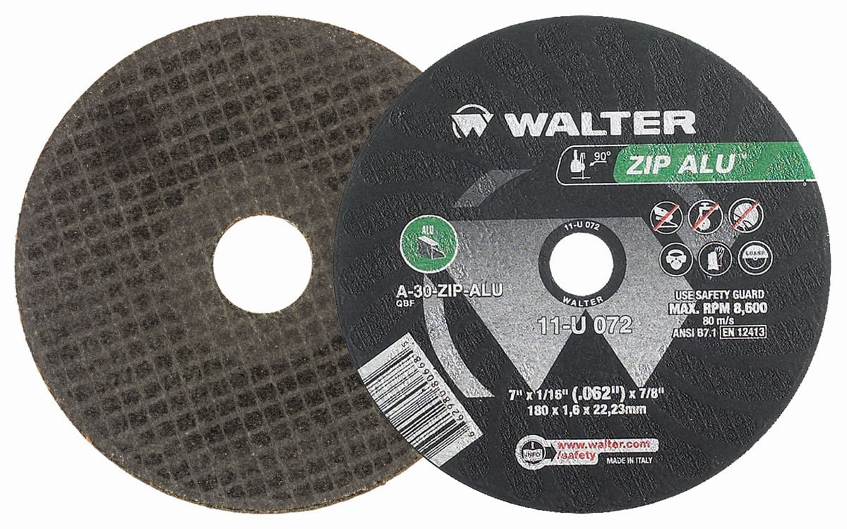 Walter 11U072 Zip Alu Cut Off Wheel 7" x 3/64" x 7/8" Arbor Type 1 ...