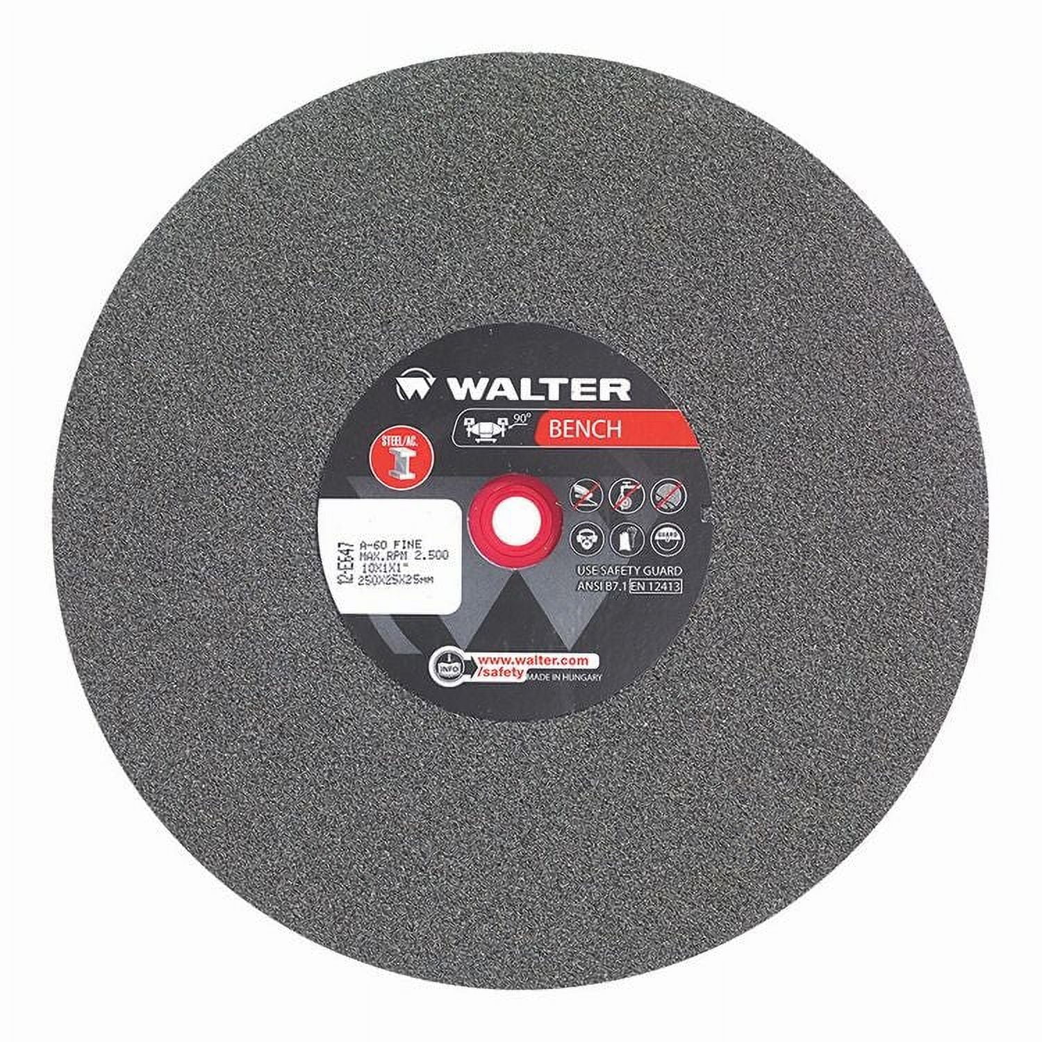 Walter 12E647 Bench Grinding Wheel 1" x 10" x 1" Arbor Type 1 Fine ...