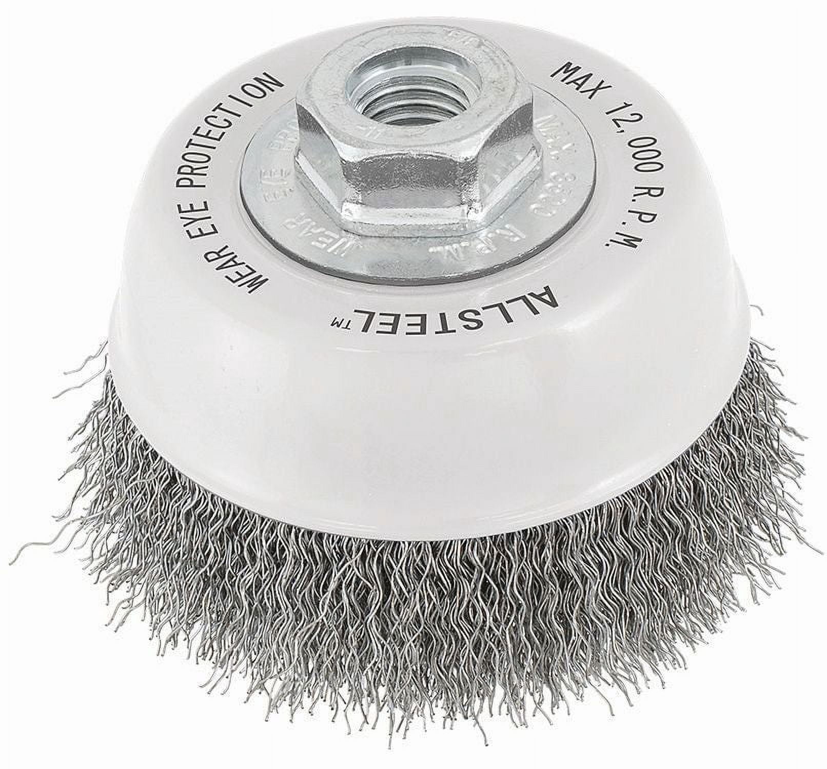 Walter 13W302 ALLSTEEL Wire Cup Brush, 3" x 5/8"-11, Crimped .0118" 304 ...