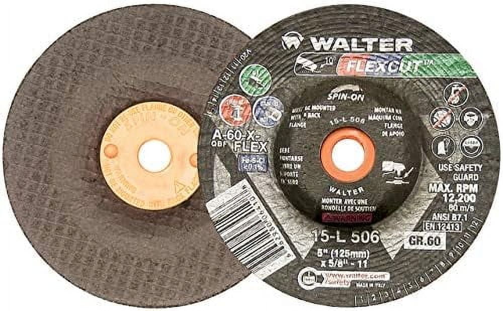 Walter 15L506 5x5/8-11 Flexcut Spin-On Grinding Wheels Type 29S Grit 60 ...