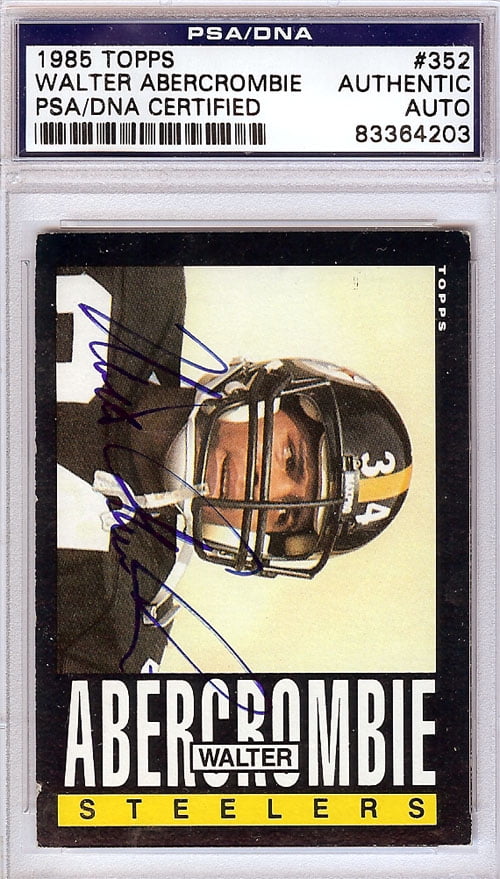 Walter Abercrombie Autographed 1985 Topps Card #352 Pittsburgh Steelers ...