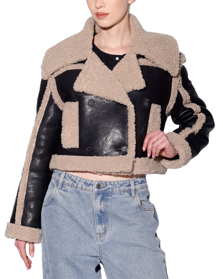 Walter Baker womens Helena Shearling Jacket, s - Walmart.com