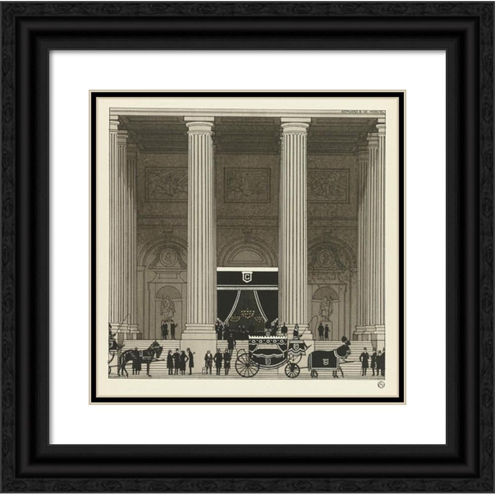 Walter Crane 15x15 Black Ornate Wood Framed Double Matted Museum Art ...