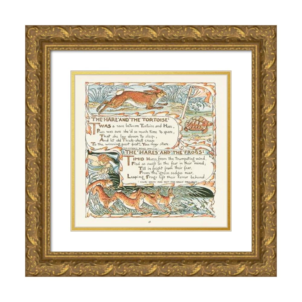 Walter Crane 15x15 Gold Ornate Wood Frame and Double Matted Museum Art ...