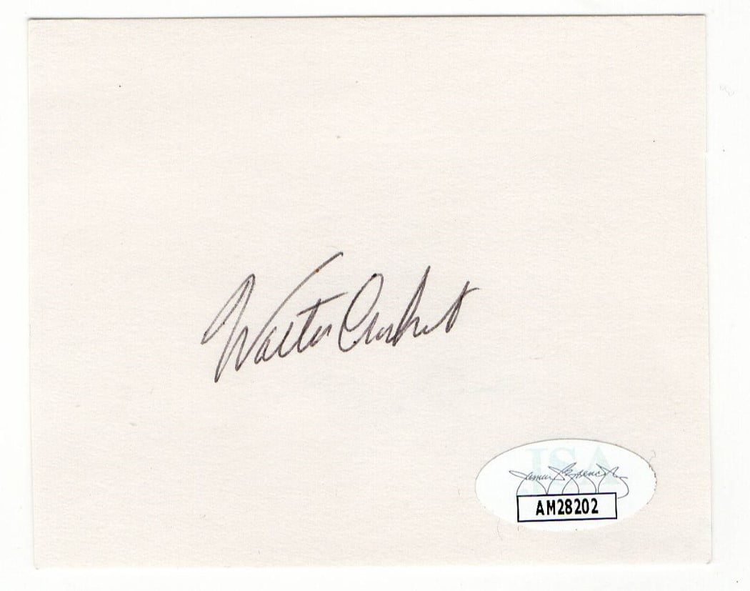Walter Cronkite Signed Autographed Cut Signature Legendary Newcaster ...
