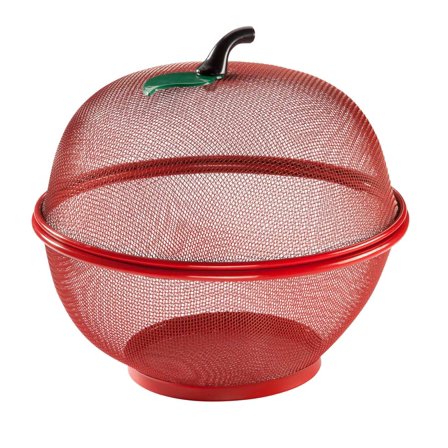 Kovot Kitchen Storage: Steel Mesh Apple Style Fruit Basket, Red ...