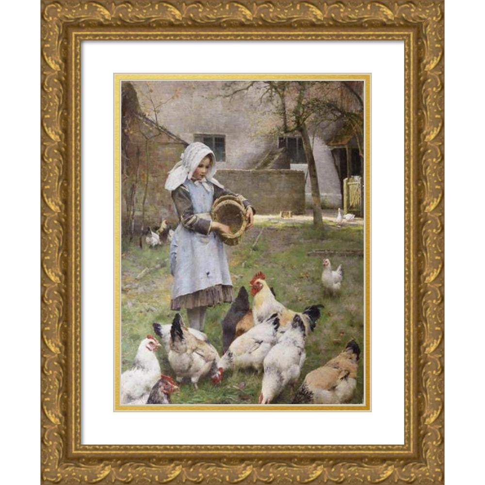 Walter Frederick Osborne 12x14 Gold Ornate Wood Frame and Double Matted ...