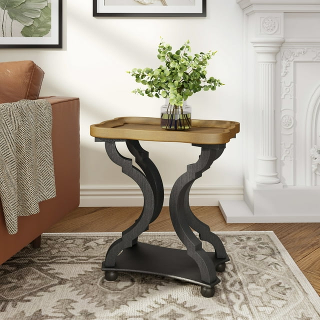 Walter French Country Rectangle Accent Table, End Table with Solid Wood ...
