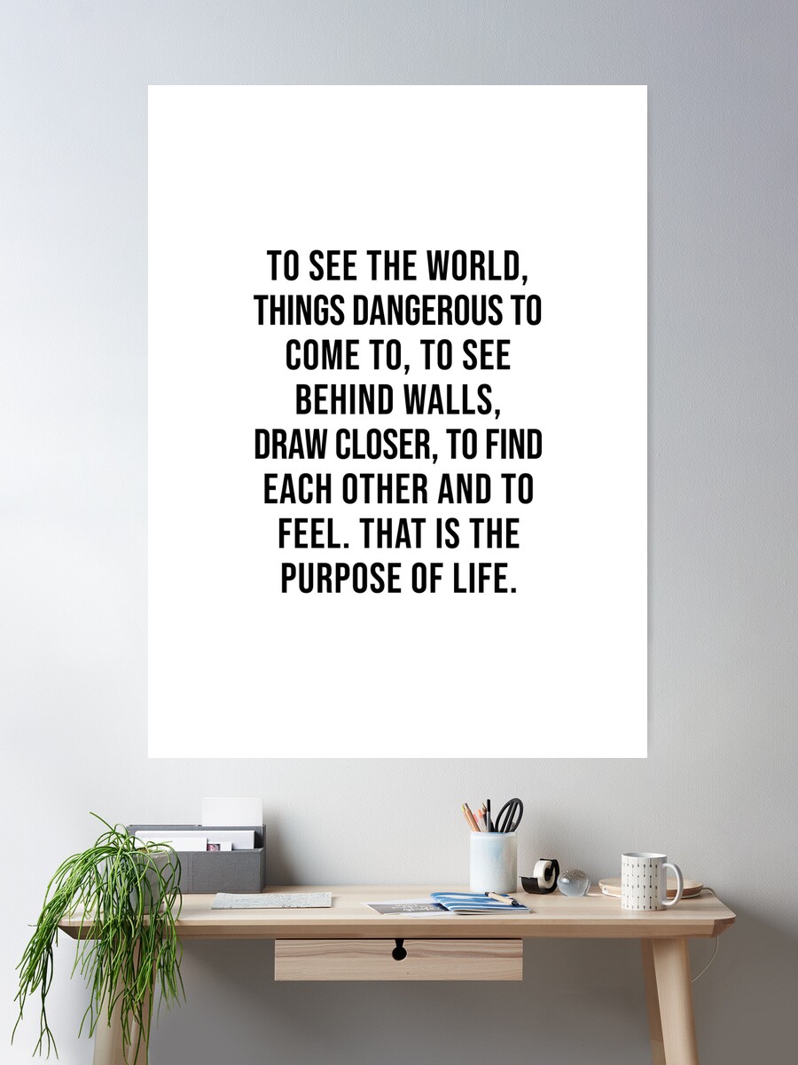 Walter Mitty Purpose Of Life Quote Poster Wall Art, Modern Wall Decor ...