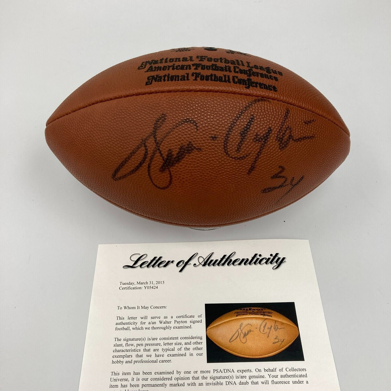 Walter Payton Signed Wilson NFL Game Football PSA DNA COA - Walmart.com