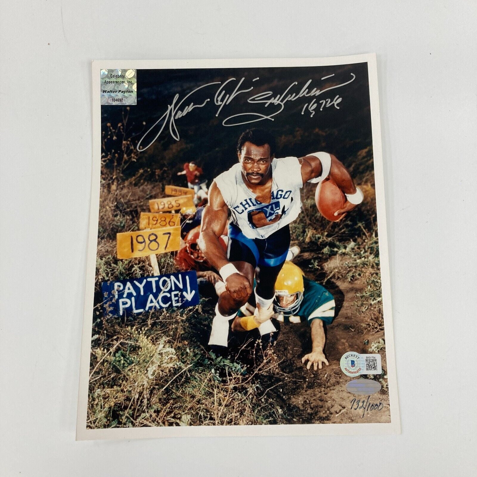 Walter Payton "Sweetness 16,726 Yards" Signed Inscribed 8x10 Photo ...