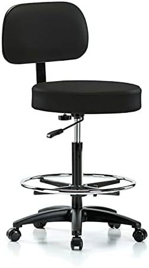 Walter Rolling Height Adjustable Exam Stool with Back and Footring for ...