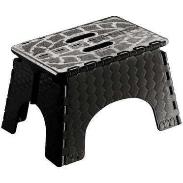 Mainstays One Step Folding Step Stool, Black Plastic - Walmart.com