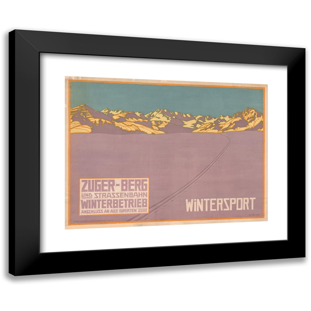 Walther Koch 24x19 Black Modern Framed Museum Art Print Titled - Zuger-Berg and Strassenbahn ...