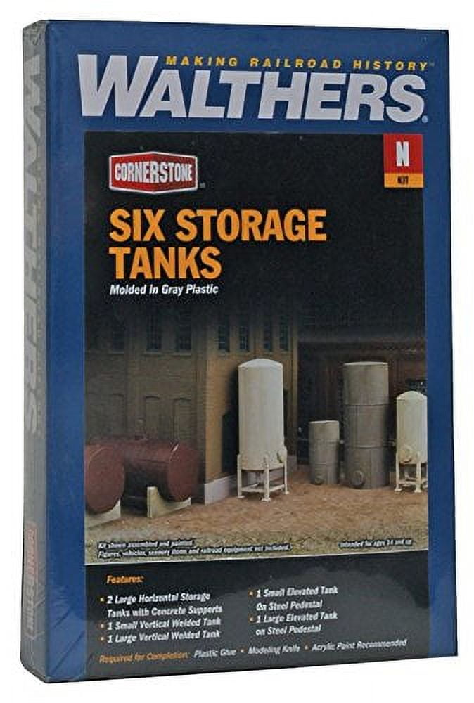 Walthers Cornerstone N Scale Modulars Storage Tanks Pkg(6) - Walmart.com