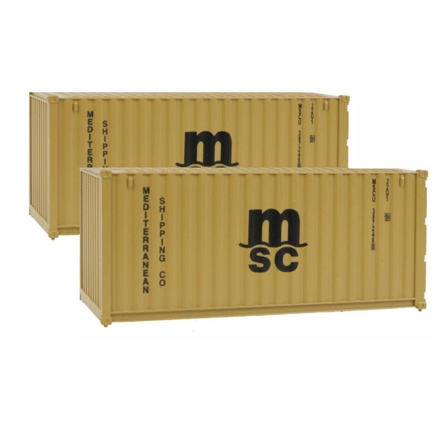 Walthers HO Scale 20' Corrugated Shipping Intermodal Container MSC ...