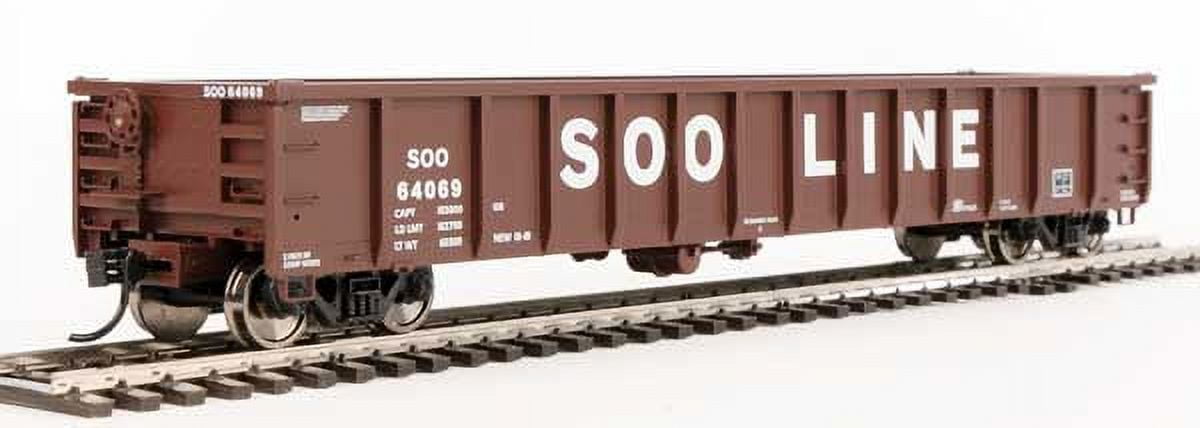 Walthers HO Scale 53' Railgon Gondola Soo Line (Oxide/White/Large Name ...