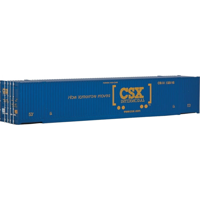 Walthers HO Scale 53' Singamas Corrugated-Side Container CSX (Blue ...