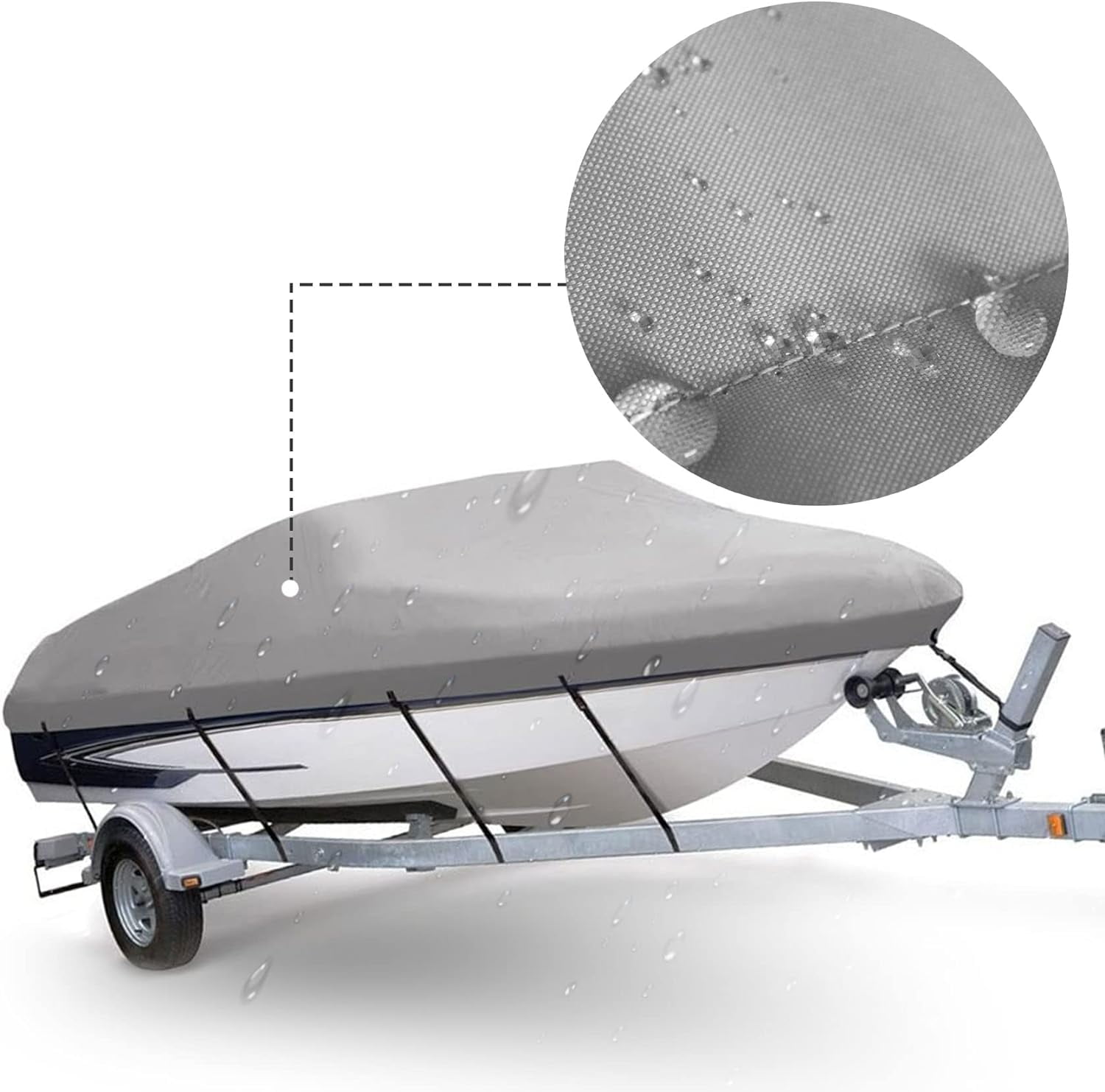 Waltyotur 14-16ft Trailerable Boat Cover - Heavy Duty 600D Marine Grade ...