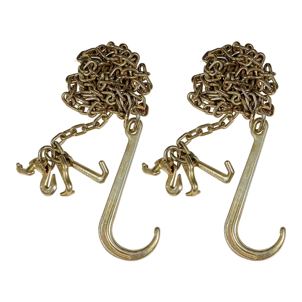 Waltyotur 2 G70 5/16''x10' Transport Tow Chain J Hook Long Shank w ...