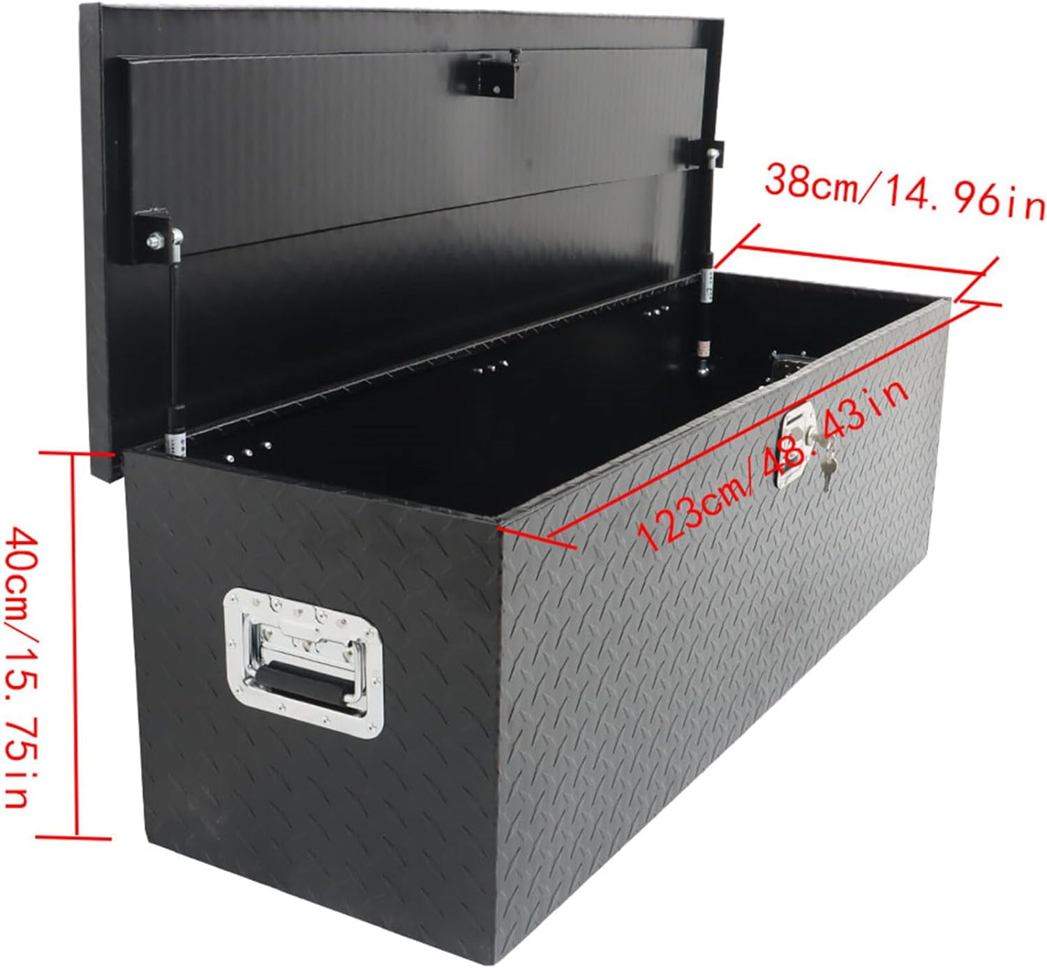 Waltyotur 49 Inch Black Aluminum Alloy Tool Box For Trucks RV ATV ...