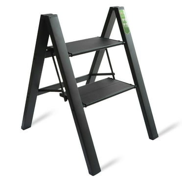 BOWEITI Foldable 4 Step Ladder, Strong Metal, Lightweight, Wide Anti ...