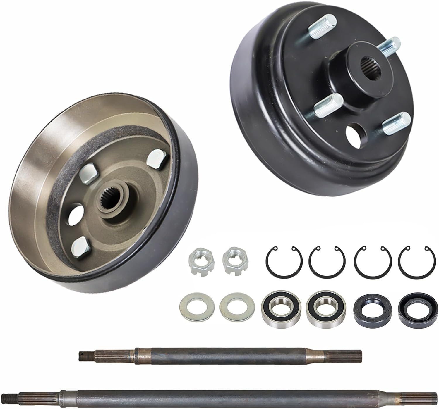 Waltyotur Golf Cart Rear Axle with Brake Hub Drum Assy Kit For EZGO ...