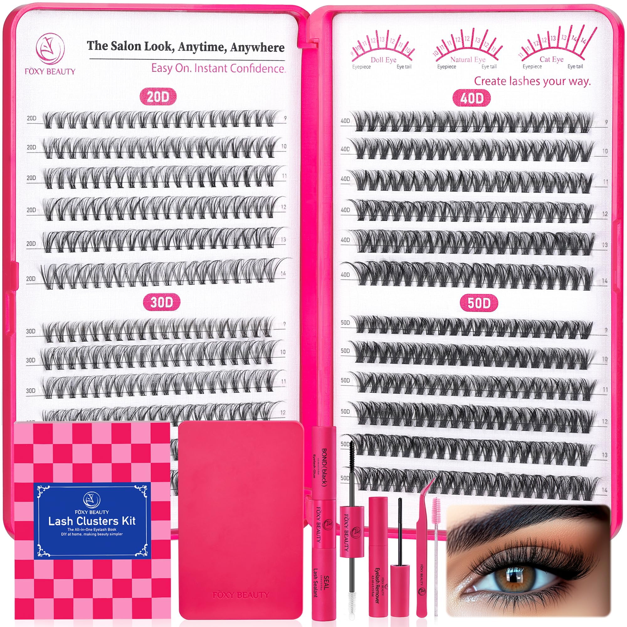 Waltz Lash Clusters - OLF24 Lash Clusters Kit Lash Kit with Lash Bond ...