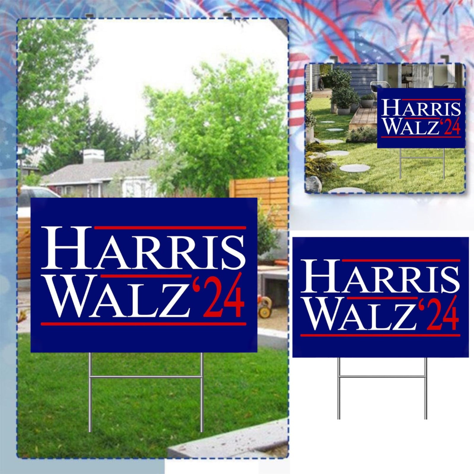 Walz 2024 Yard Sign Kamala Walz for President Sign with H Stake Truth ...