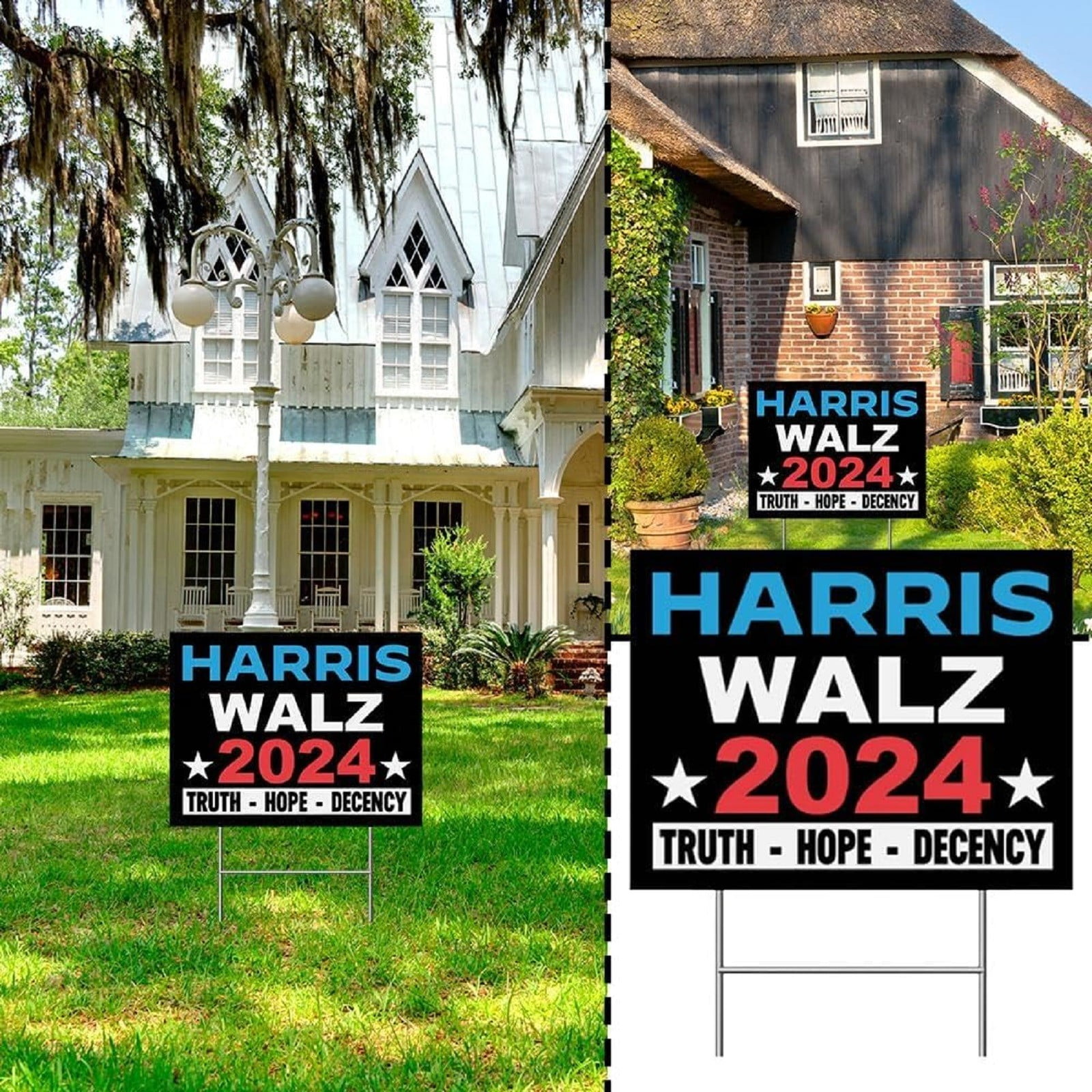 Walz 2024 Yard Sign Kamala Walz for President Sign with H Stake Truth ...