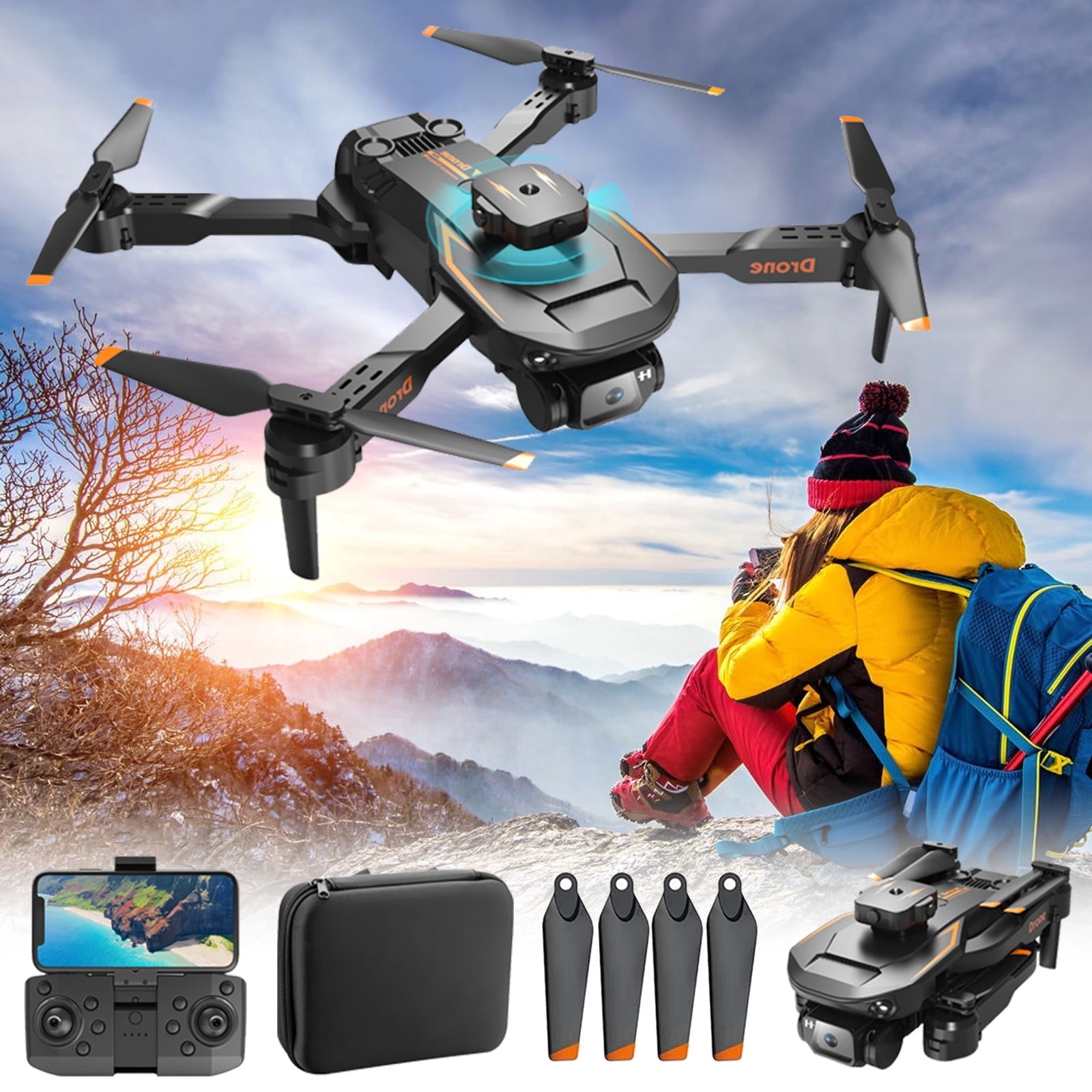 Wamans Foldable FPV Drone With Electrionic Regulation Dual 1080P WiFi ...