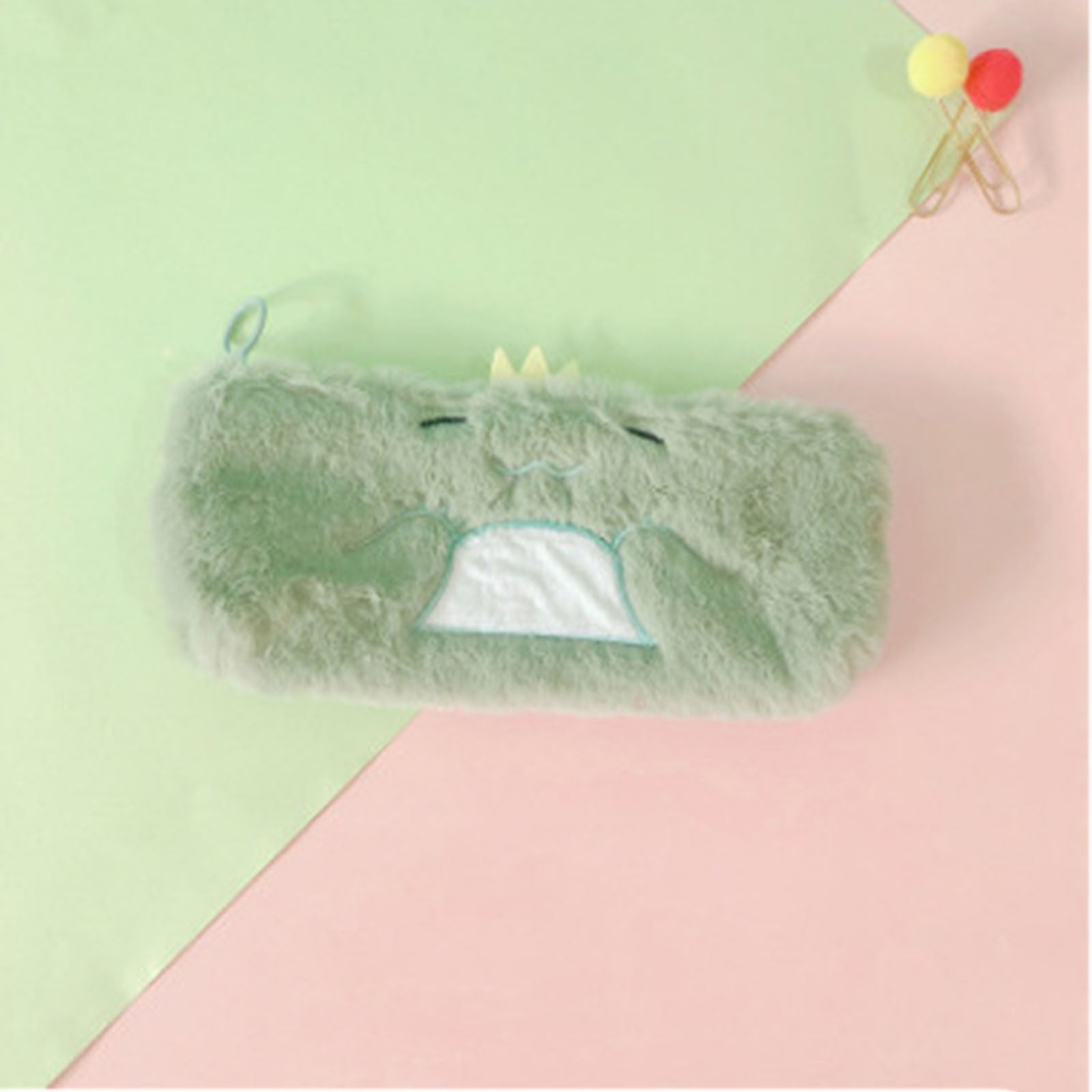 Wamans Pencil Box Plush Round Pencil Bag Cute Super Cute Large Capacity ...