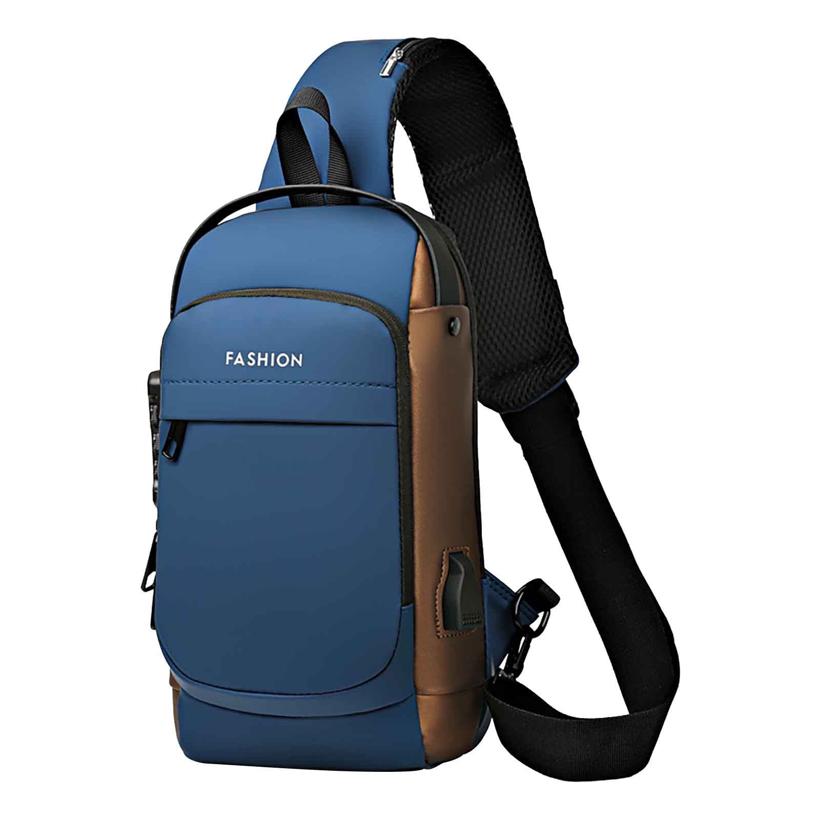 Wamans Sling Bag for Men Usb Charging Sport Sling Antitheft Shoulder ...