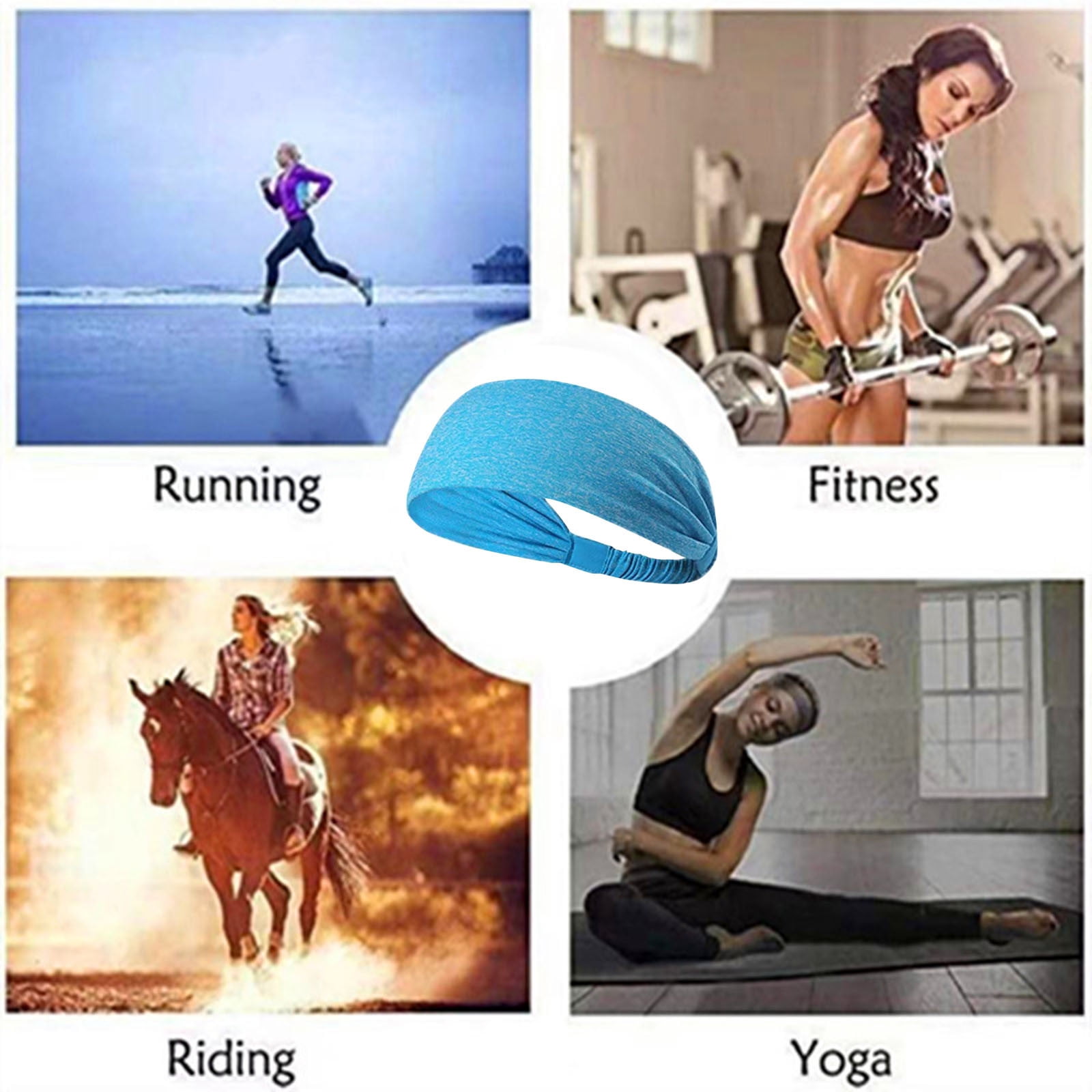 Wamans Workout Headbands for Women Men Sweatband Yoga Sweat Bands ...