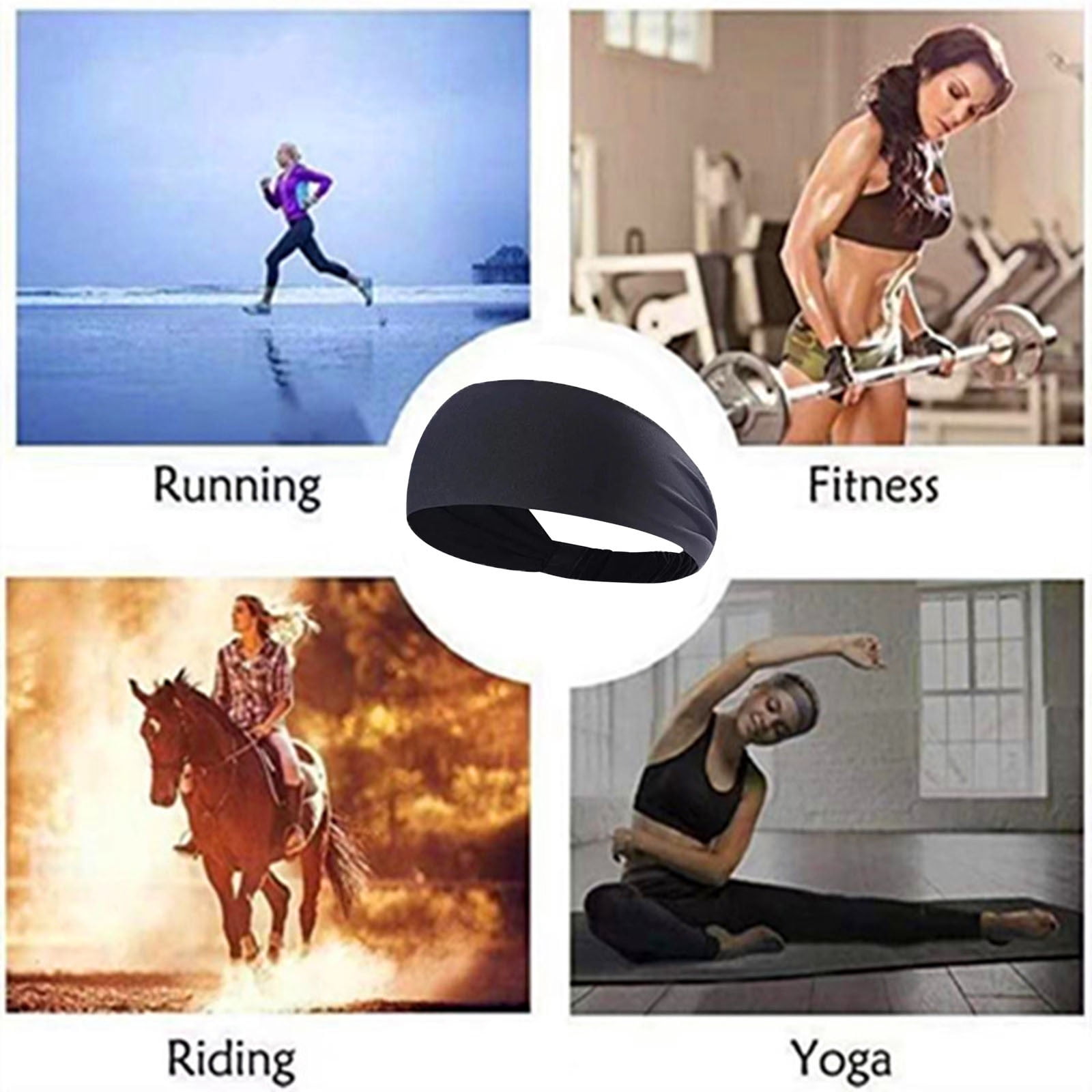 Wamans Workout Headbands for Women Men Sweatband Yoga Sweat Bands ...