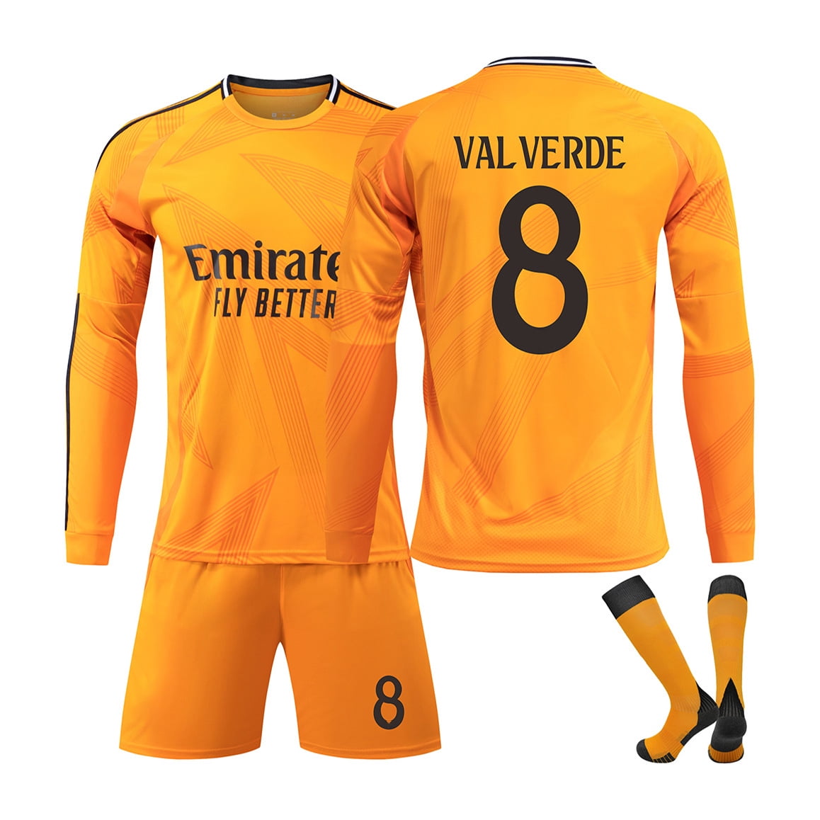 Wami 2425 Famous Soccer Team Away Game Orange Long Sleeve Training Suit ...