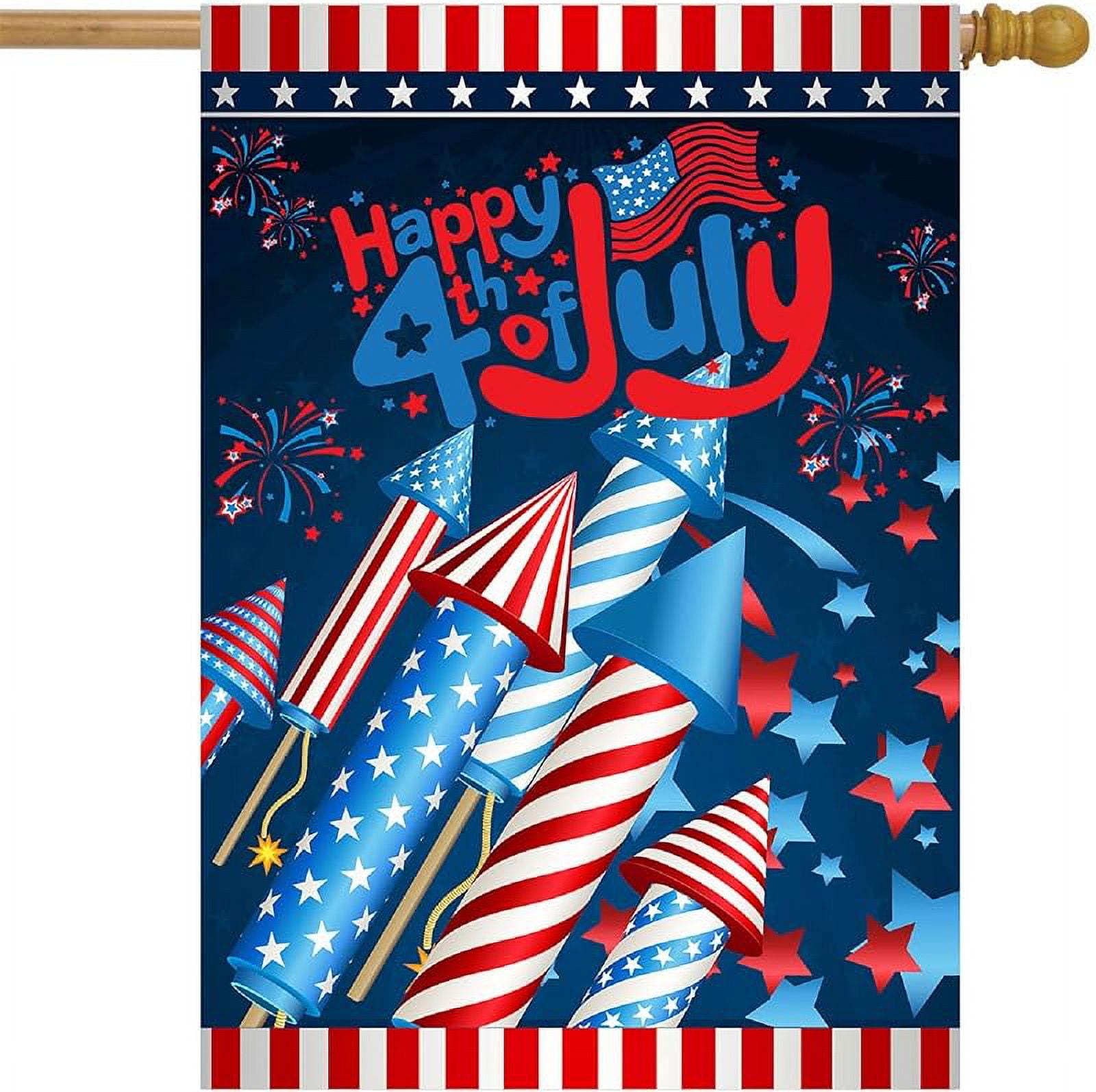 Wamika 4th -of July Patriotic- Garden Flag 12 x 18 Double Sided ...