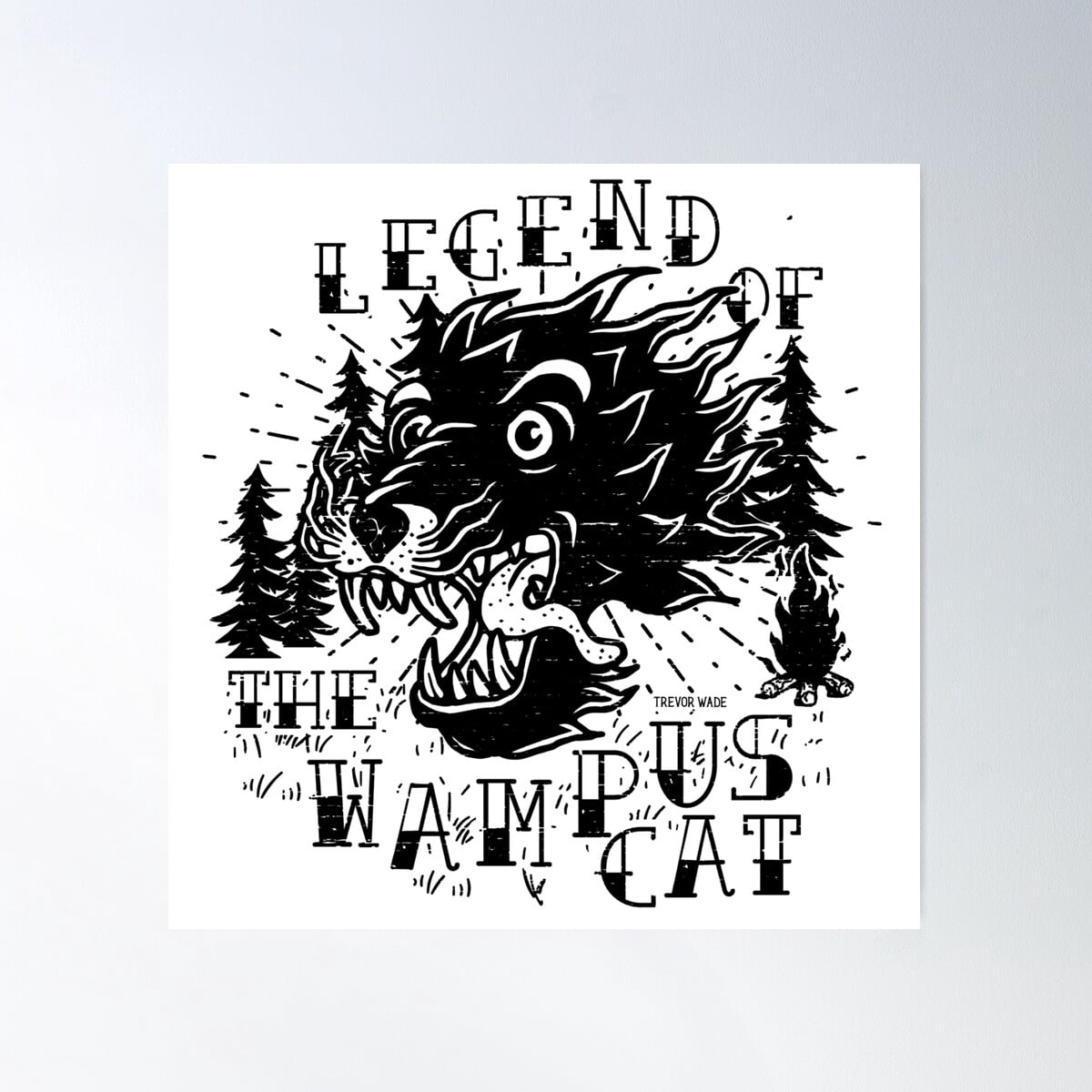 Wampus Cat - Tatcat Poster Wall Art, Modern Wall Decor For Living Room ...