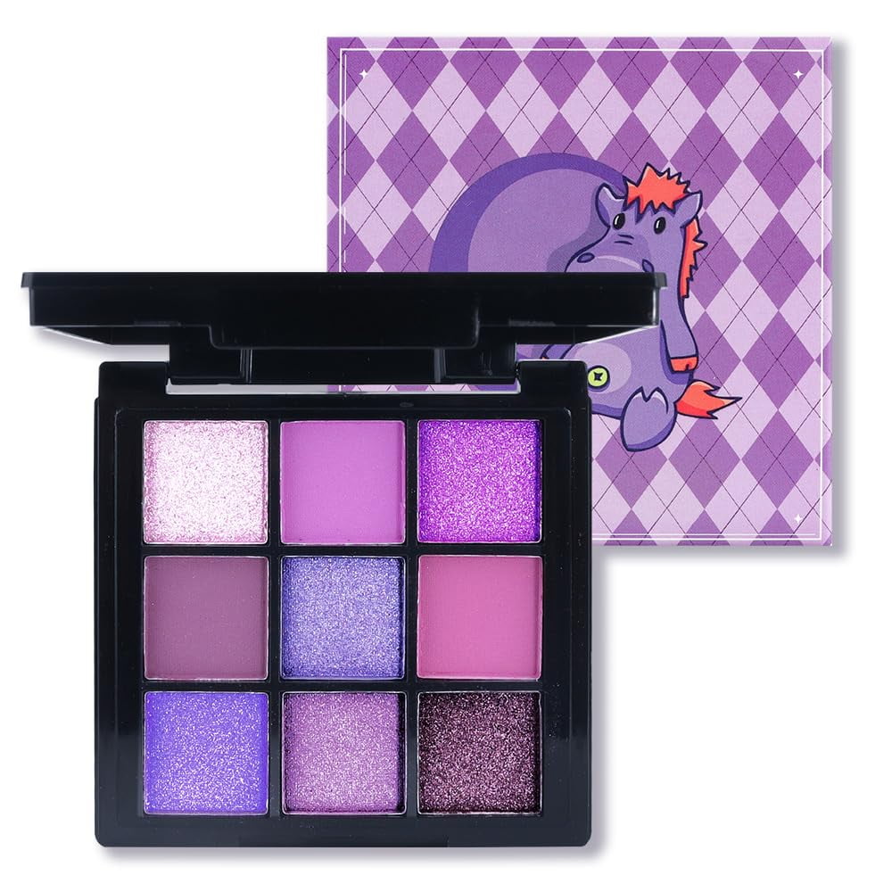 WanTuoluo 9 Colors Purple Smoky Matte Shimmer Eyeshadow Palette with ...